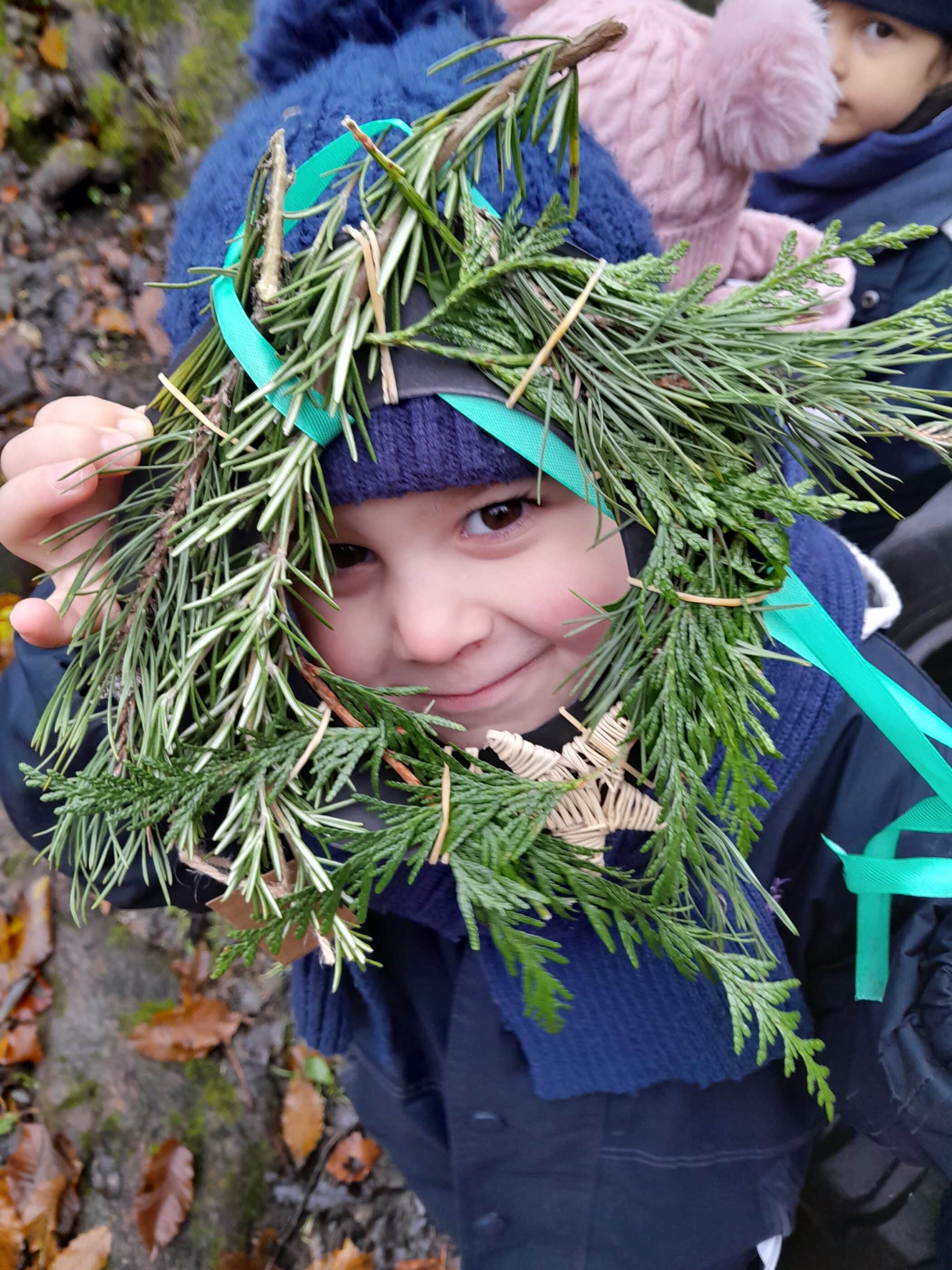 Nursery School Pupils Craft Homemade Wreaths - RMS for Girls