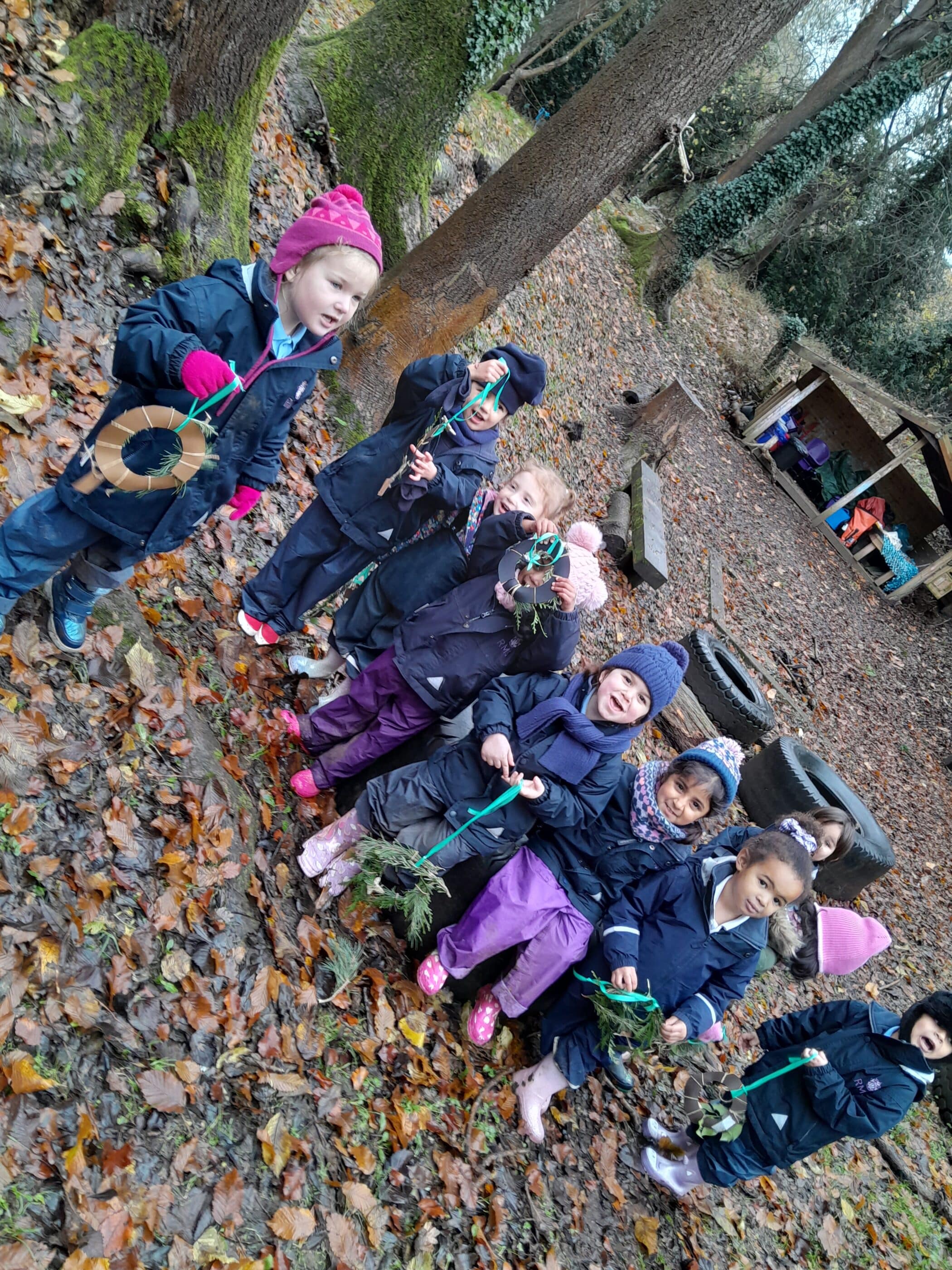 Nursery School Pupils Craft Homemade Wreaths - RMS for Girls